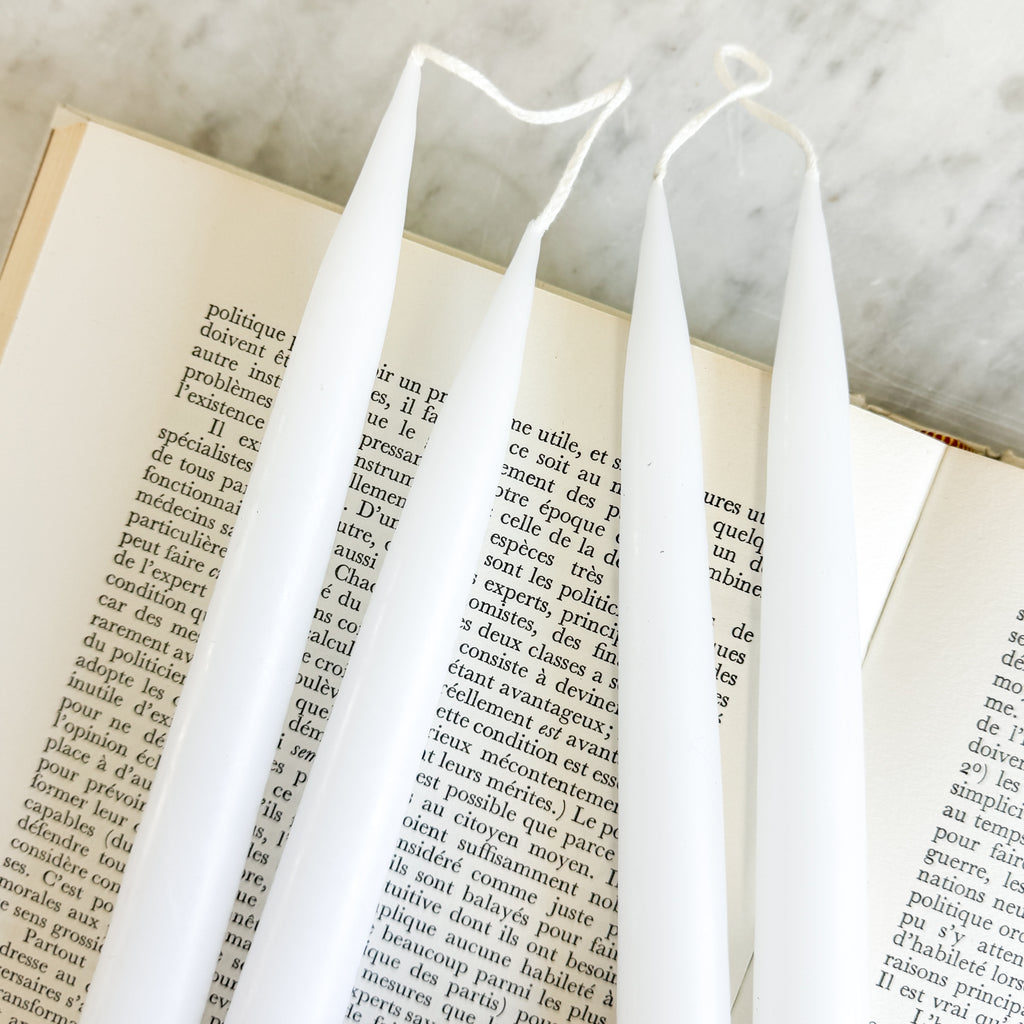 12" Danish Taper Candles - White. – Oliver and Rust