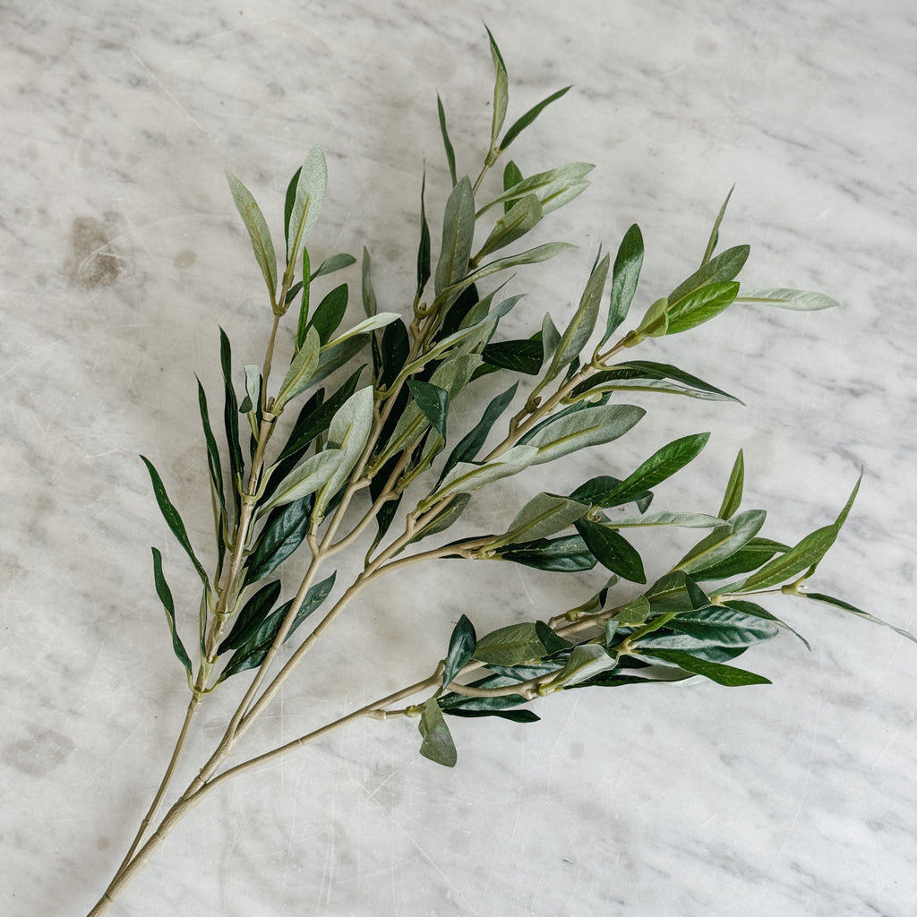 Faux Dark Green Olive Branch Stem. – Oliver and Rust