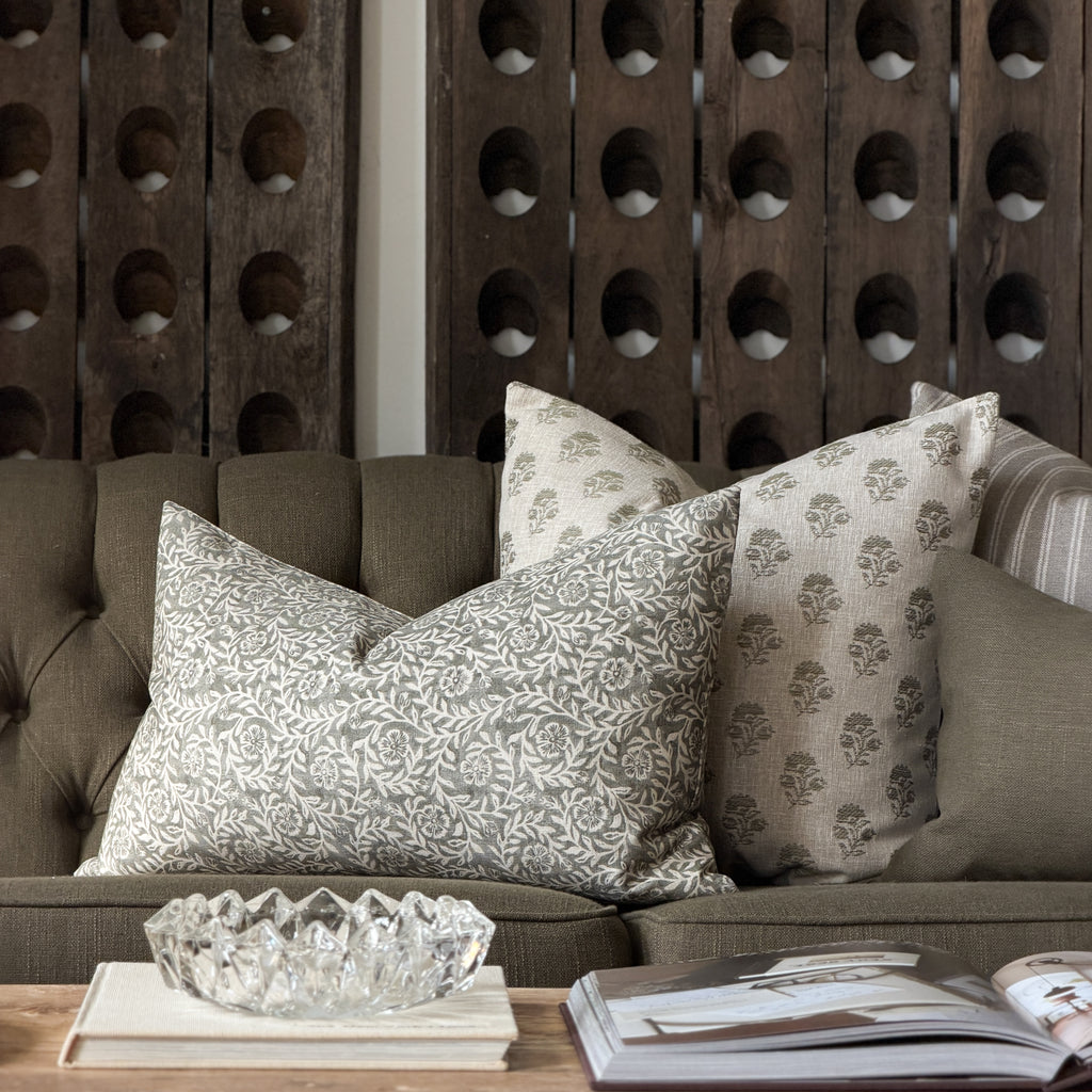 Bridget Sage | Sage green floral woven pillow cover- Multiple Sizes ...