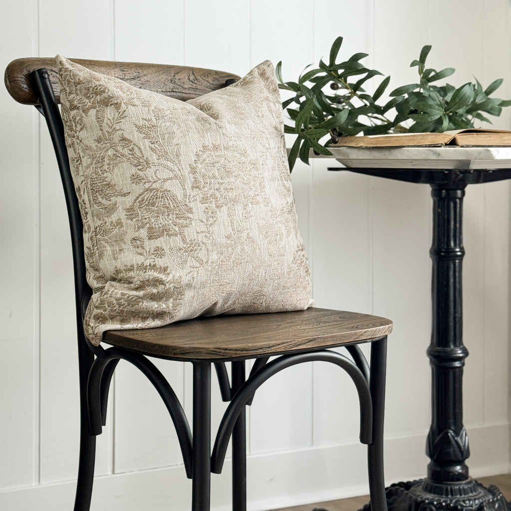 Charlotte | Beige natural woven floral pillow | 22" cover. – Oliver and ...